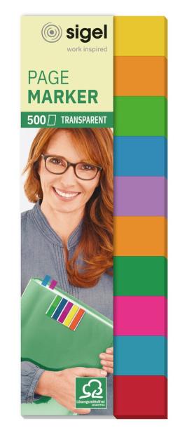 Page markers, yellow/orange/green/blue/violet/pink/red, 500 page ...