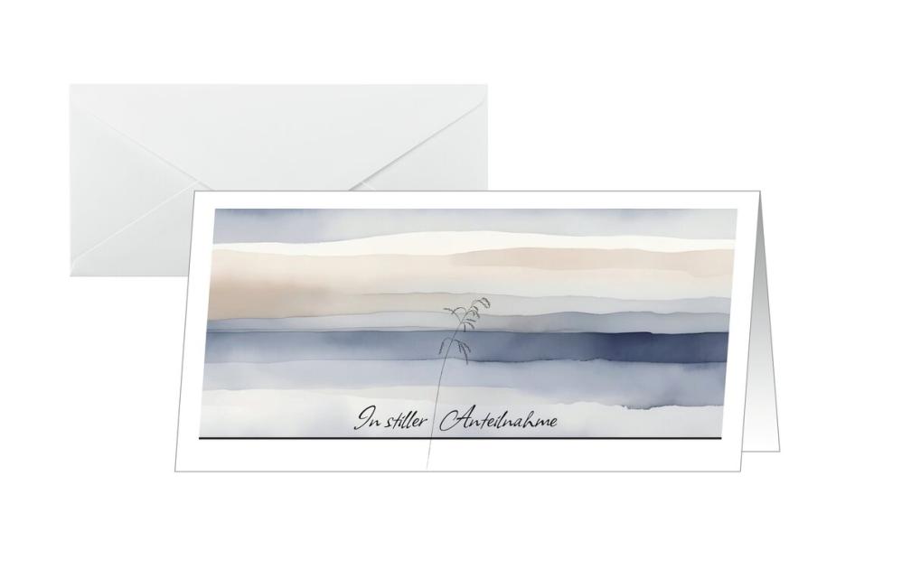 Condolence cards, Aquarell, DL landscape, 10 cards + envelopes | SIGEL